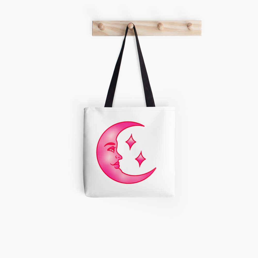 "Pink Moon Face" Sticker for Sale by tyranicorntat | Redbubble