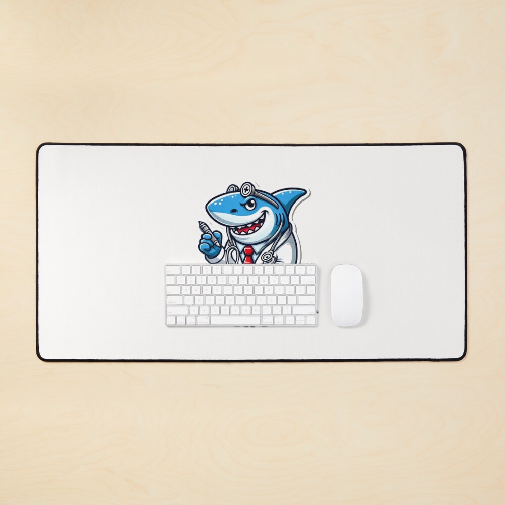 "Doctor Shark Cartoon - Funny Medical Shark Illustration" Sticker for ...