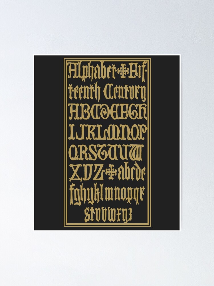 "Antique Old English Alphabet Gothic Font Language Medieval Letters ...