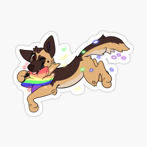 "Gay Pride Dog" Sticker for Sale by tapedangelwings | Redbubble