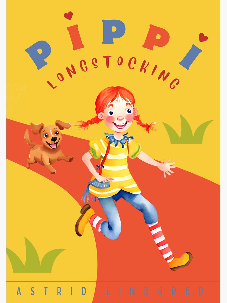 "Pippi Longstocking Book Cover Design, pippi langstrumpf Poster, Astrid Lindgren, Pippi ...