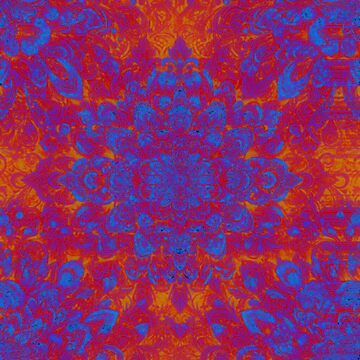 "blue orange trippy floral pattern" Sticker for Sale by HABlackwood ...