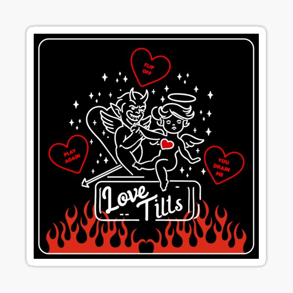 "Love Tilts | Anti-Valentine's Pinball" Sticker for Sale by ...