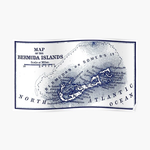 "Bermuda Map" Poster for Sale by historicimage | Redbubble