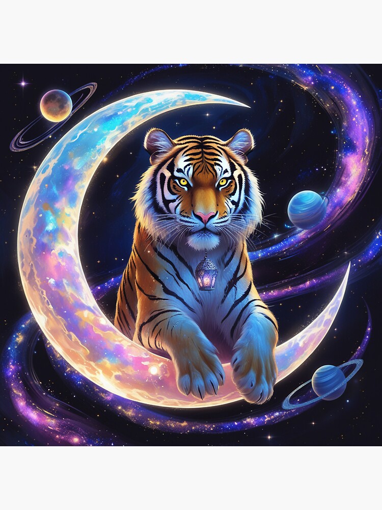 "Big Cat - Cosmic Tiger 01" Sticker for Sale by FierceCreature | Redbubble