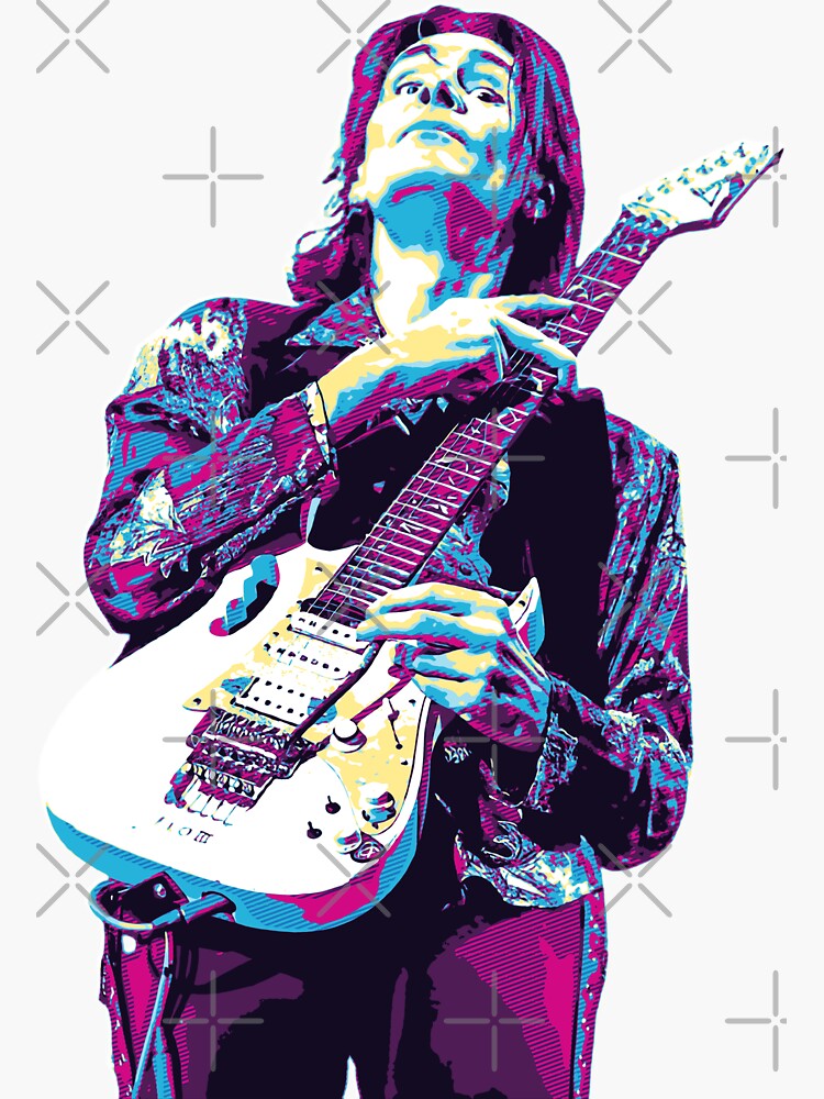 "Steve Vai Style Retro" Sticker for Sale by ahayzini | Redbubble
