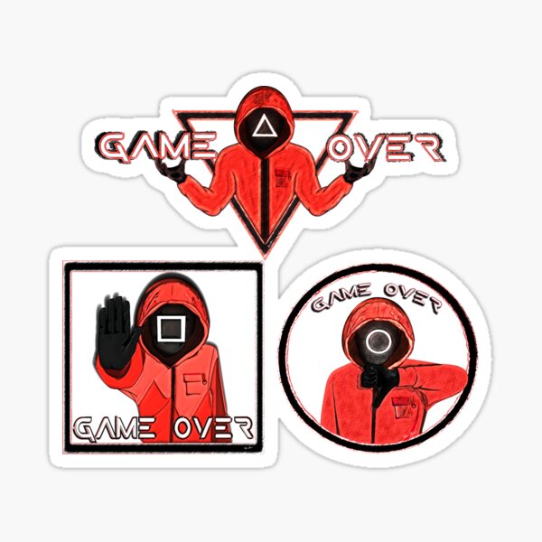 "Squid Game Guards - Game Over" Sticker for Sale by hen-c-art | Redbubble