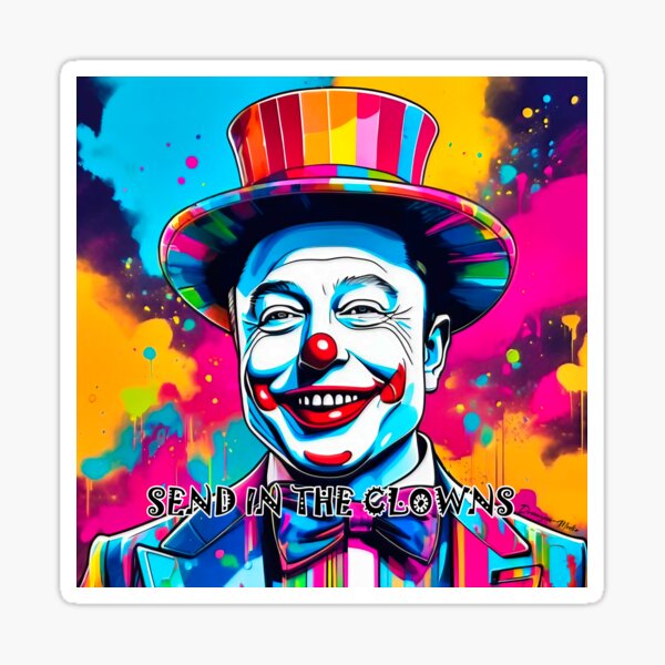 "USA Political Satire Elon Musk MAGA Circus clown" Sticker for Sale by ...
