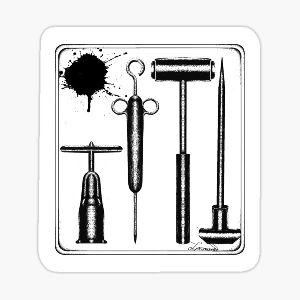 "Lobotomy tools " Sticker for Sale by izzyclaretattoo | Redbubble