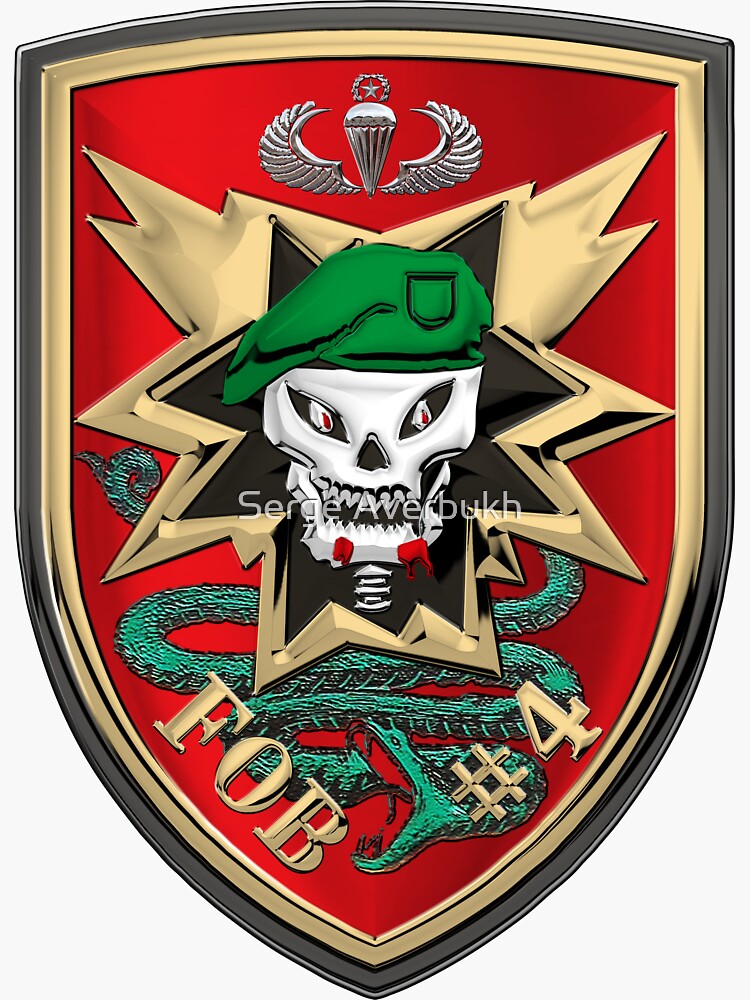 "Forward Operating Base Four - FOB 4 Patch over Black Velvet" Sticker ...