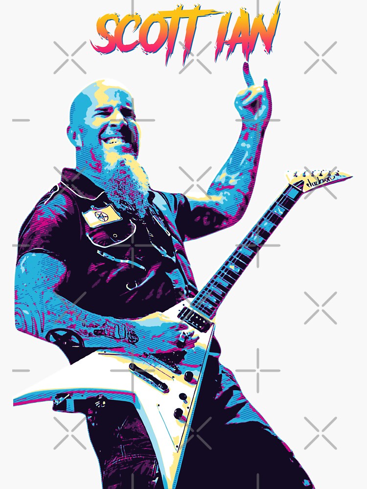 "Scott Ian Style Retro" Sticker for Sale by ahayzini | Redbubble