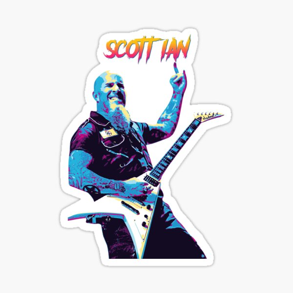 "Scott Ian Style Retro" Sticker for Sale by ahayzini | Redbubble
