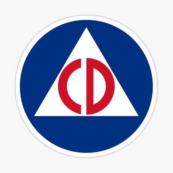 "civil defense " Sticker for Sale by Joelap | Redbubble