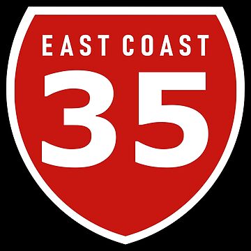 "East Coast State Highway 35 (White & Red)" Sticker for Sale by ...