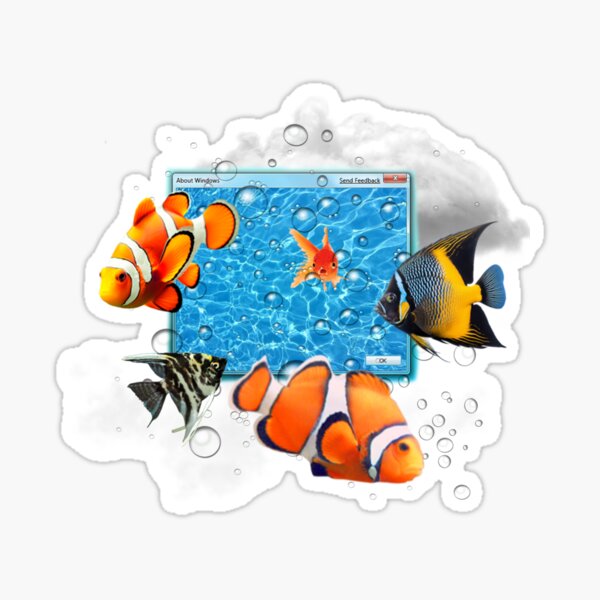 "Swimming Frutiger Aero Fish" Sticker for Sale by rat-berry | Redbubble