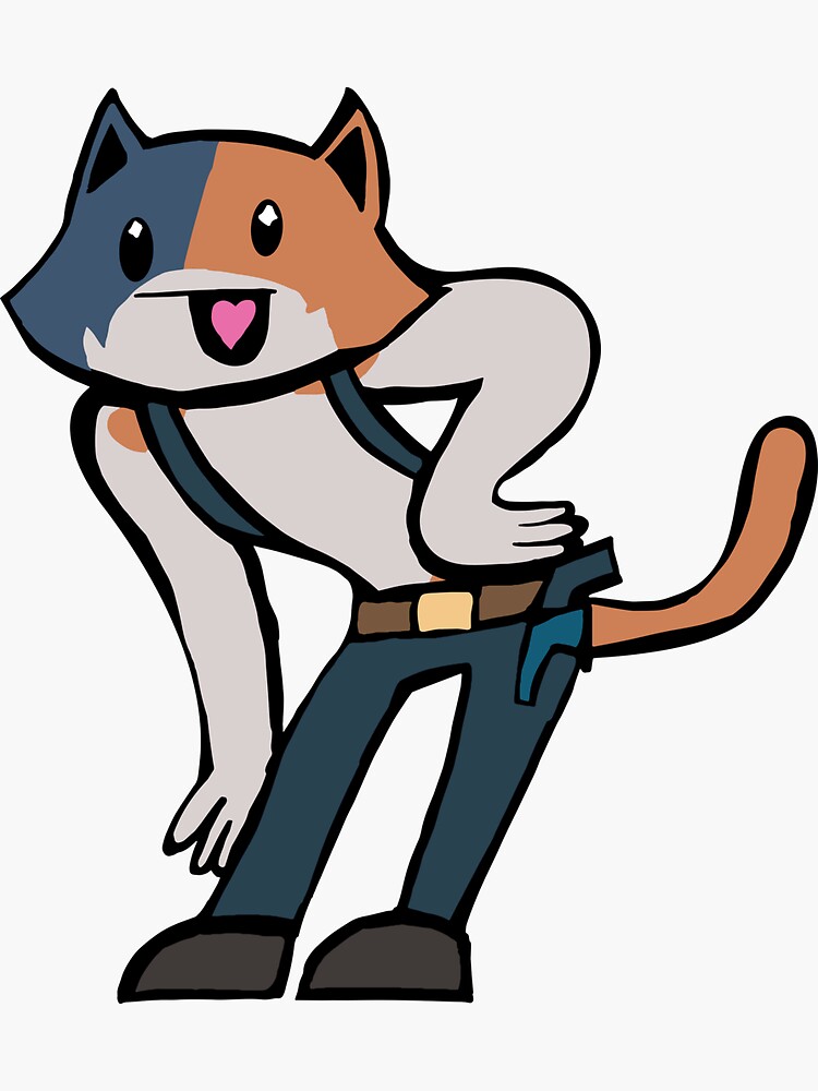 "MEOWSCLES" Sticker for Sale by Chompcone | Redbubble