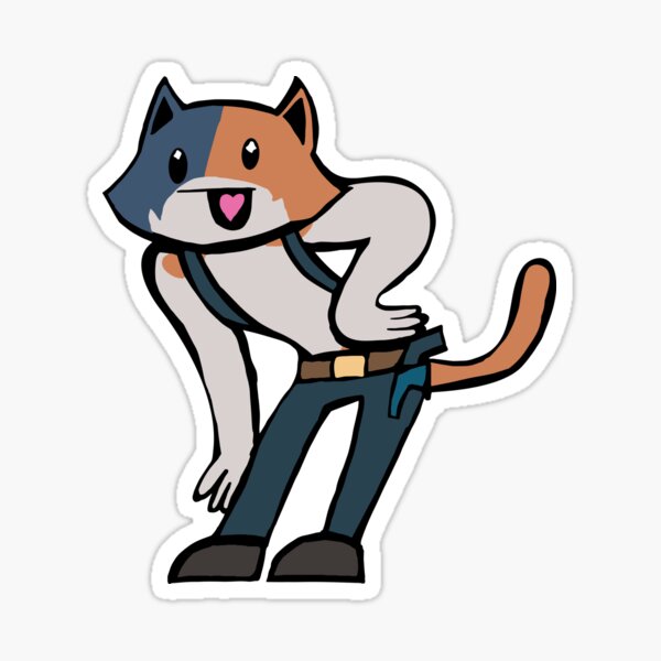 "MEOWSCLES" Sticker for Sale by Chompcone | Redbubble