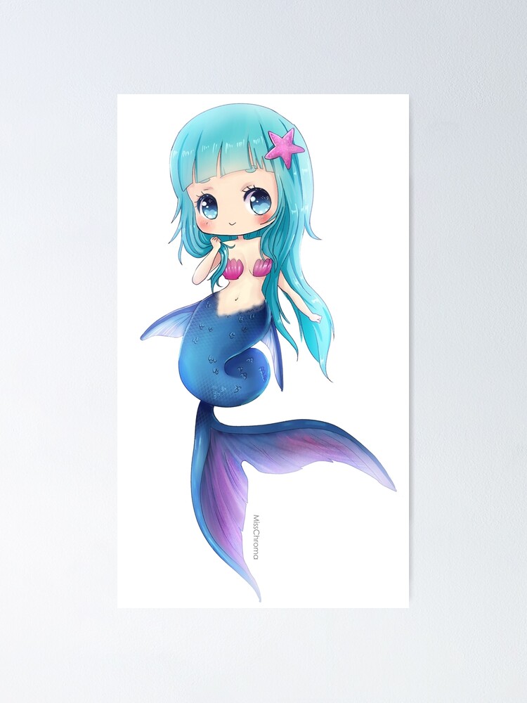 "Mermay chibi cute " Poster for Sale by MissChromaArt | Redbubble