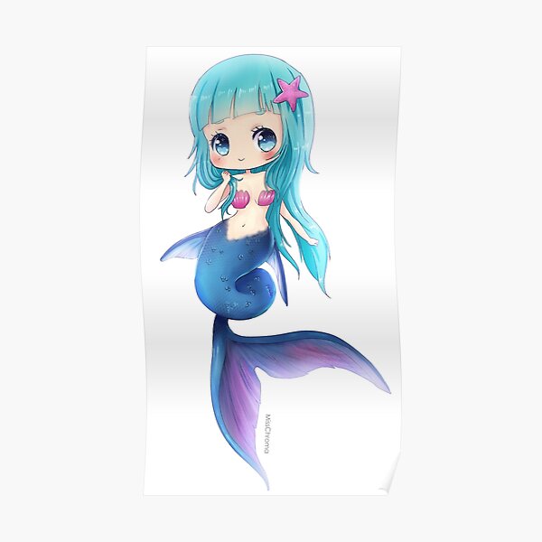 "Mermay chibi cute " Poster for Sale by MissChromaArt | Redbubble