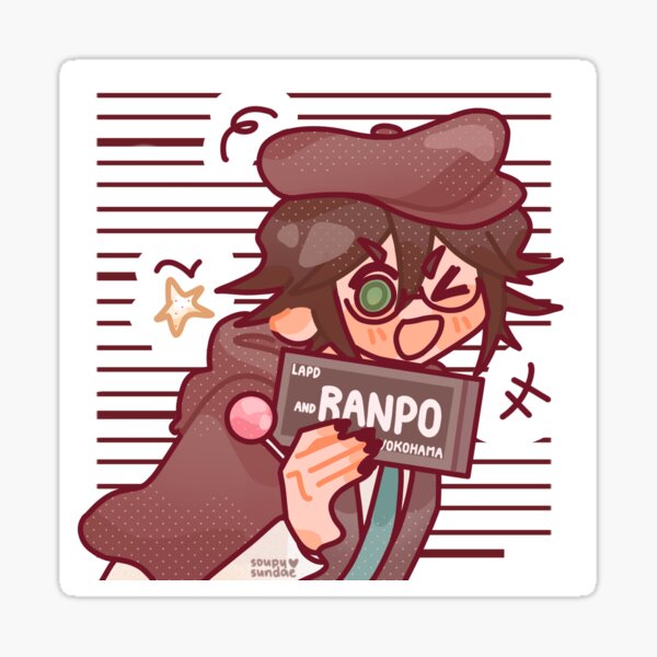 "Ranpo Edogawa Mugshot Meme" Sticker for Sale by universaby | Redbubble