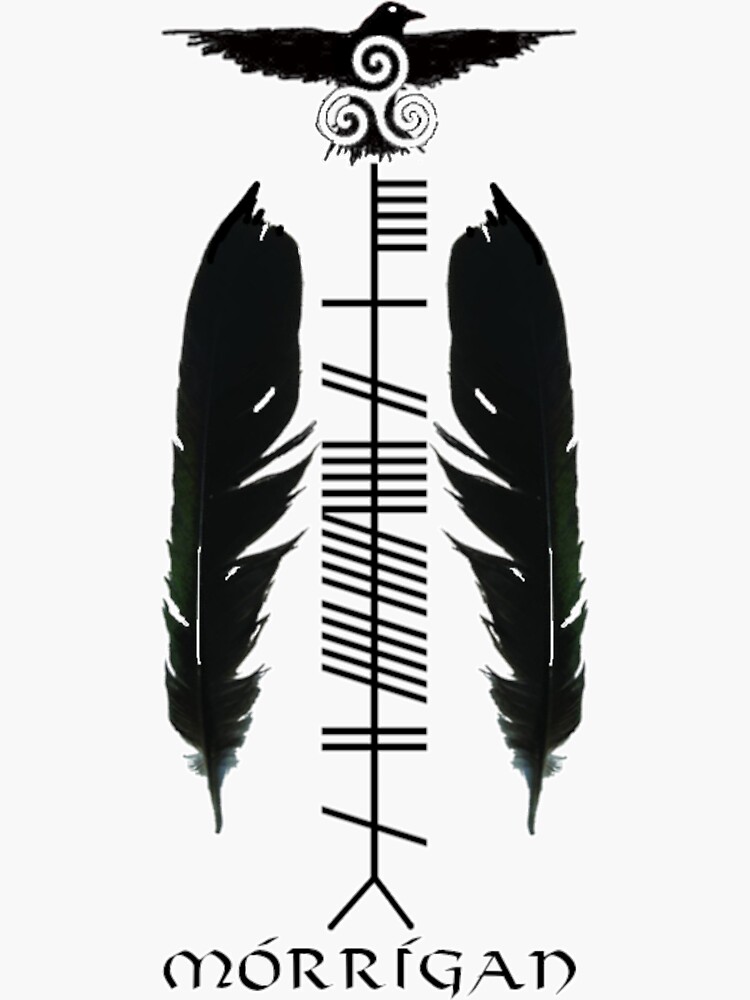 "The Morrigan in Ogham" Sticker for Sale by Raven-Hearth | Redbubble