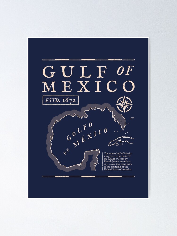 "Gulf of Mexico 1672 Historic Map" Poster for Sale by Piotr Kowalczyk ...