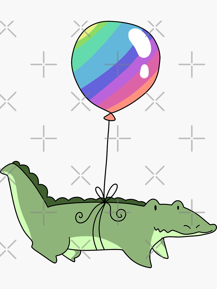"Rainbow Balloon Alligator " Sticker for Sale by SaradaBoru | Redbubble