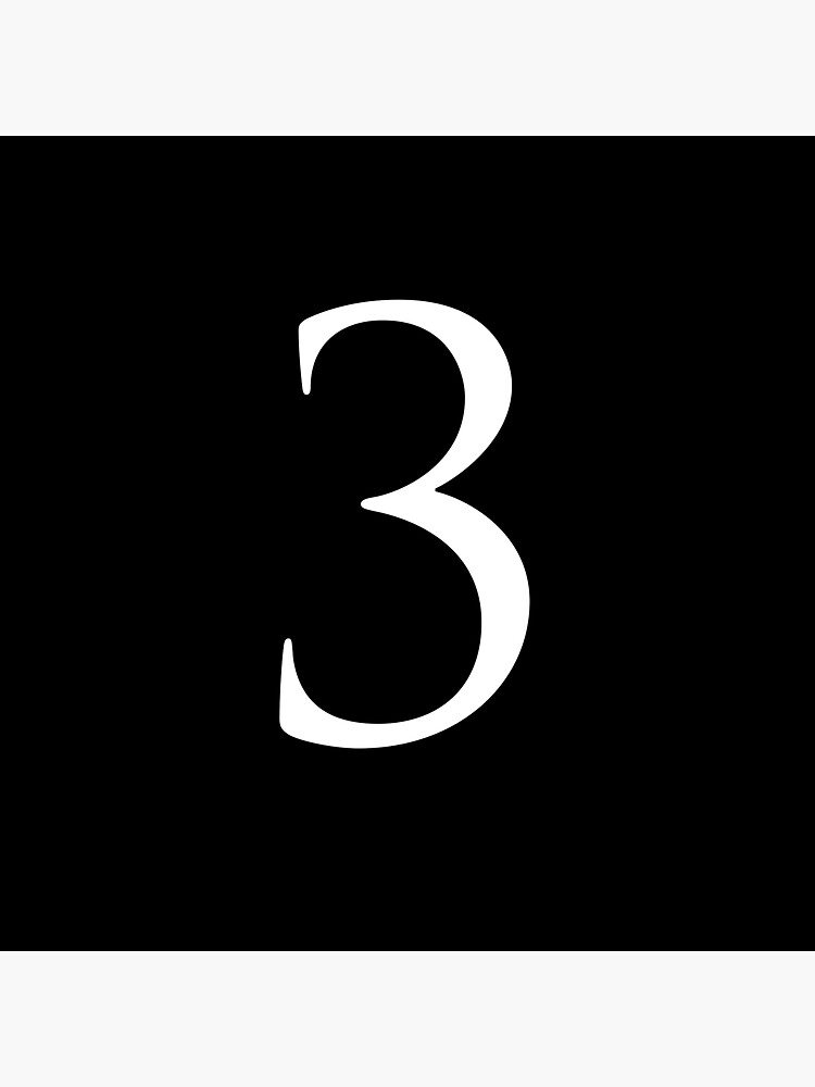 "Number Three / 3 - Stylish Serif Font (White)" Sticker for Sale by ...