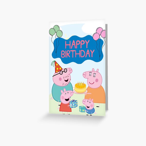 "Peppa Pig Birthday Greetings Card" Greeting Card for Sale by ...