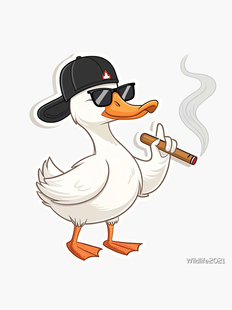 "Stylish Duck Cartoon Character with Attitude" Sticker for Sale by ...