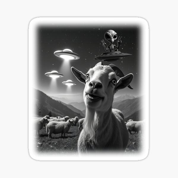 "Cool Goat UFO Alien Abduction Animal Selfie: A fun and hilarious ...
