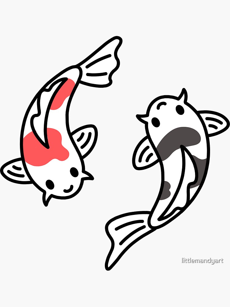 "Cute Koi Pair" Sticker for Sale by littlemandyart | Redbubble