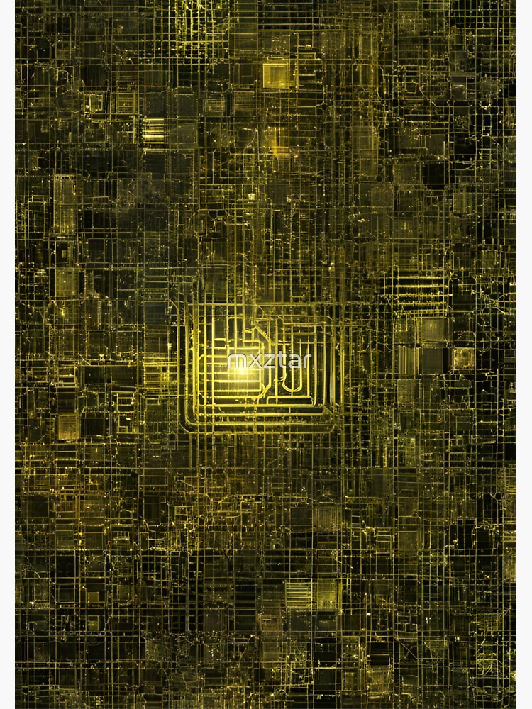 "Dystopian Circuitry: Illuminated Patterns from an AI Future" Sticker ...