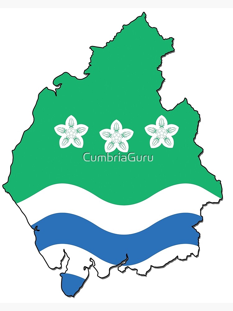 "Cumbria Flag Outline" Poster for Sale by CumbriaGuru | Redbubble