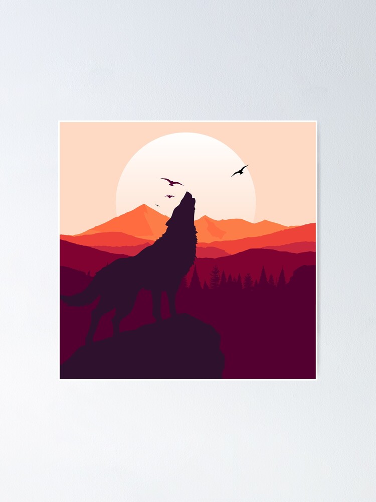 "Howling Wolf" Poster for Sale by EddieBalevo | Redbubble