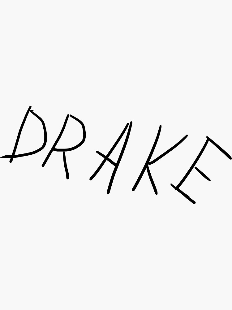 "Drake font" Sticker by JenniferSusanto | Redbubble