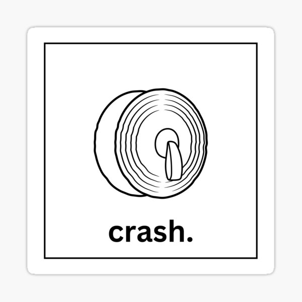 "Black and White Crash Cymbals" Sticker for Sale by baileycdesigns ...