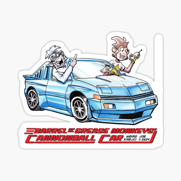 "CannonBall conquest cartoon car" Sticker for Sale by Joe5art | Redbubble