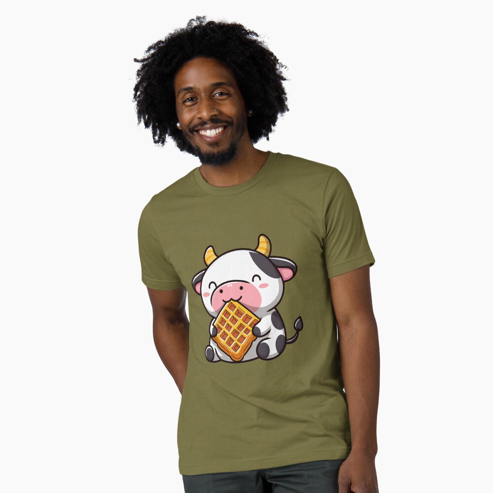 "Cow with waffle" Sticker for Sale by Delidream | Redbubble