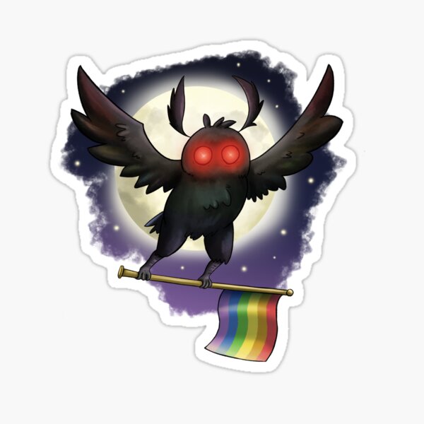 "Mothman Pride!" Sticker for Sale by KrypticDee | Redbubble