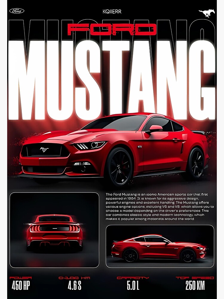 "Red Ford Mustang Poster – Icon of American Muscle" Poster for Sale by ...