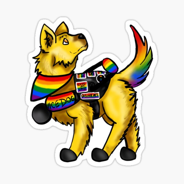 "Pride Service Dog" Sticker for Sale by inkcoveredragon | Redbubble