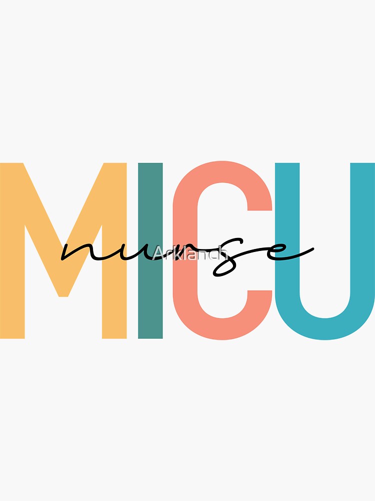 "MICU Nurse Skinny Letter" Sticker for Sale by Arklanch | Redbubble