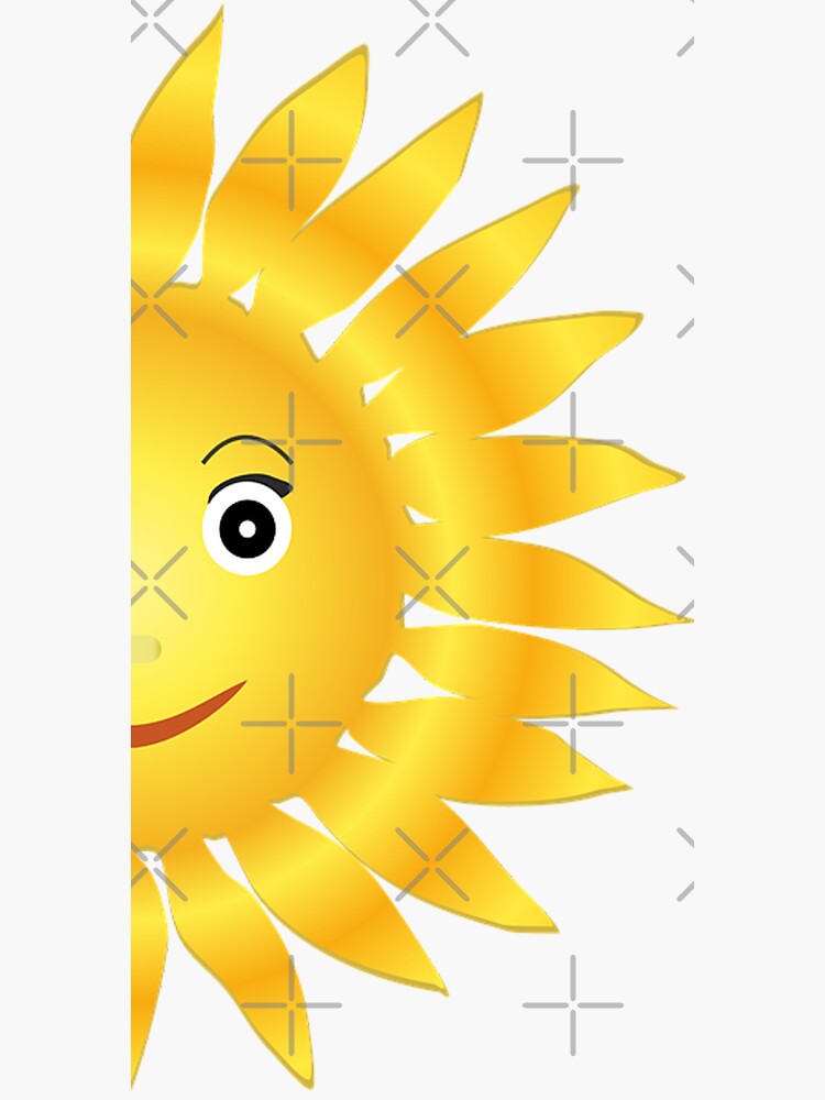 "Sun half sun smiling" Sticker for Sale by Astralia | Redbubble