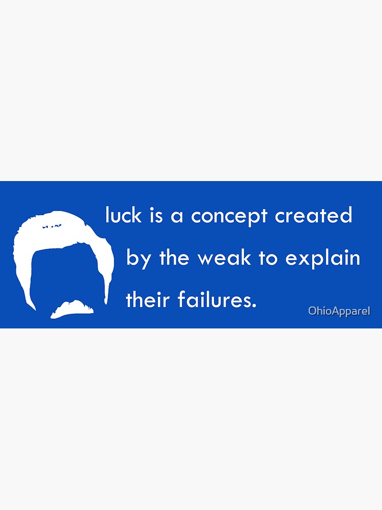 "Ron Swanson on Luck" Sticker for Sale by OhioApparel | Redbubble