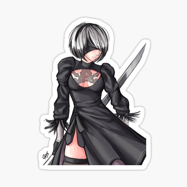 "2B - Nier: Automata" Sticker for Sale by artworkbyjack | Redbubble
