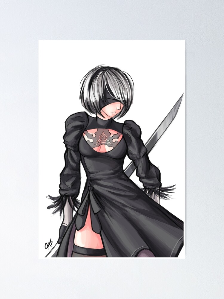 "2B - Nier: Automata" Poster by artworkbyjack | Redbubble
