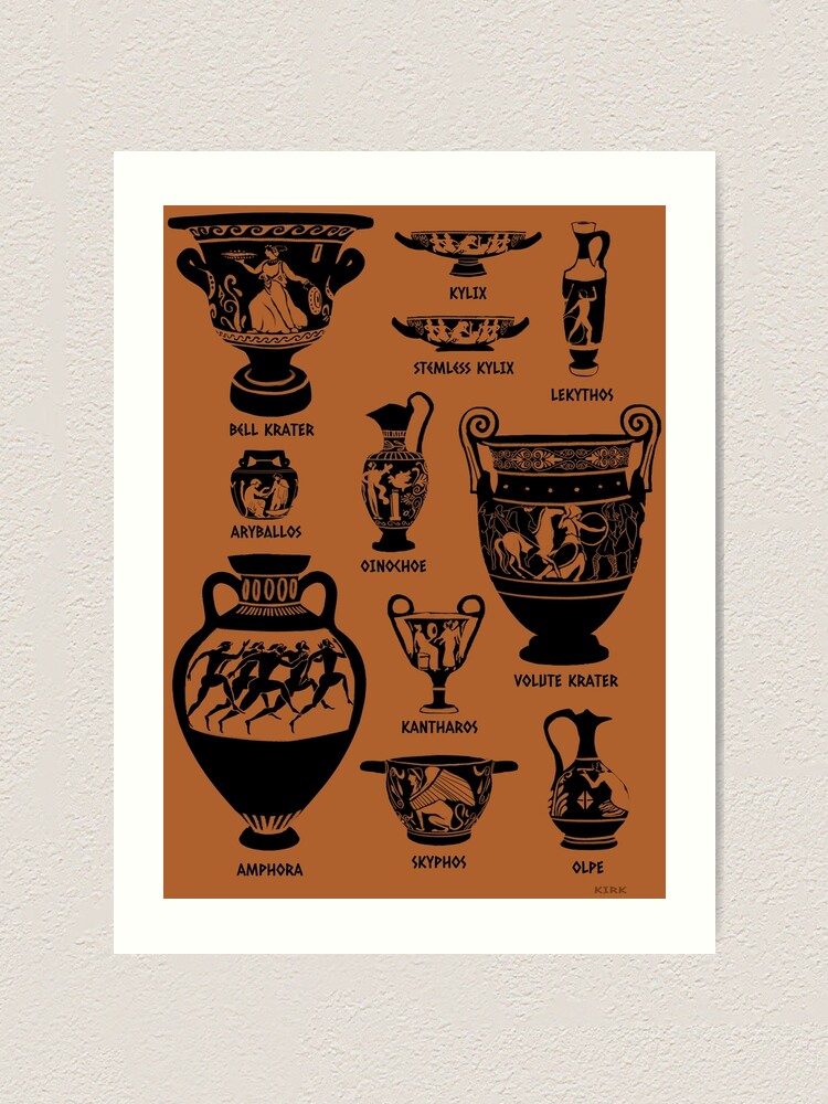 "Ancient Greek Pottery Silhouette" Art Print for Sale by flaroh | Redbubble
