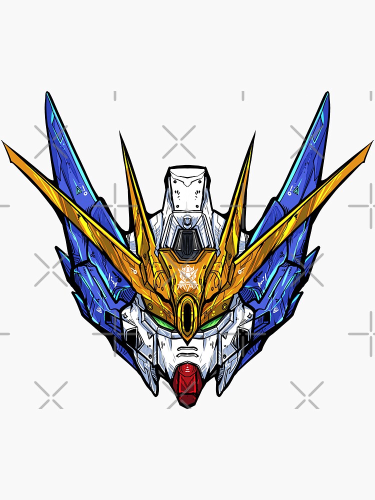 "Head W1ng Zer0 EW Gund4m Sticker Mecha Robot" Sticker for Sale by RatjoenMerch | Redbubble