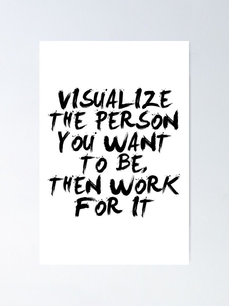 "Visualize... Gym Motivational Quote" Poster by MOSAICART | Redbubble